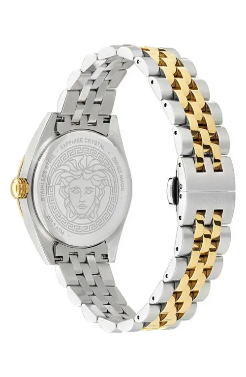 Versace V-code Bracelet Watch - Two Tone