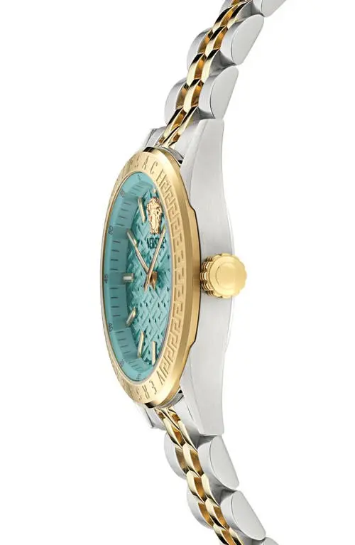Versace V-code Bracelet Watch - Two Tone