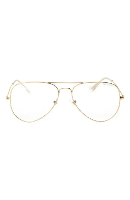 FIFTH & NINTH Charlie Aviator Blue Light Blocking Glasses - Gold