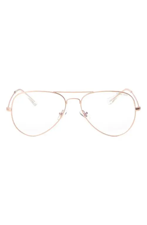 FIFTH & NINTH Charlie Aviator Blue Light Blocking Glasses - Rose Gold