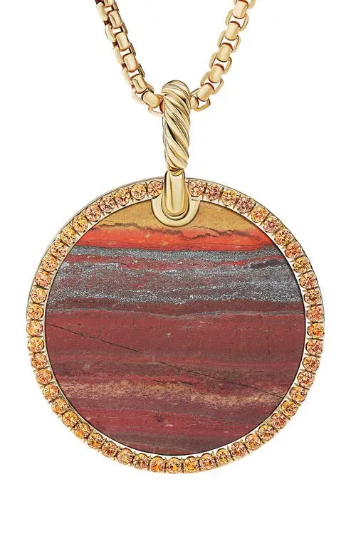 David Yurman Dy Elements Artist Series Disc Pendant - Jasper/yellow Gold