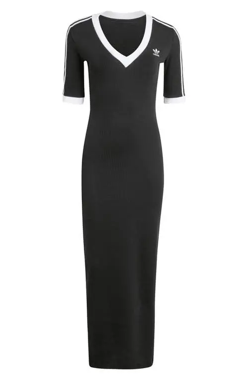 Adidas Originals Adicolor 3-Stripes Knit Maxi Dress In Black - 62% Off |  Editorialist