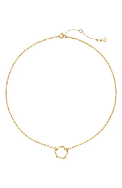 Tory Burch Icon Ring Pendant Necklace - Tory Gold