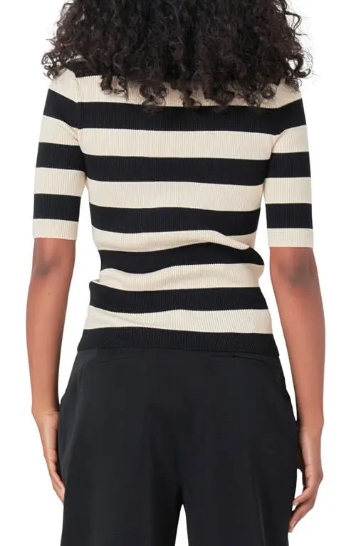 Endless Rose Stripe Mock Neck Sweater