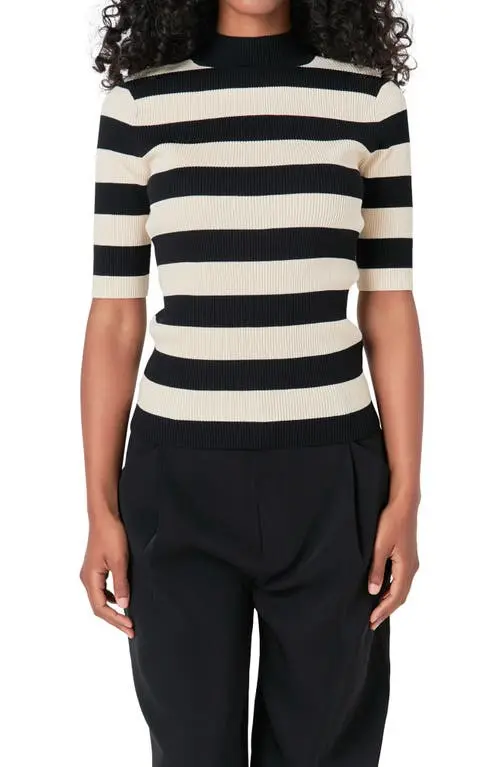 Endless Rose Stripe Mock Neck Sweater