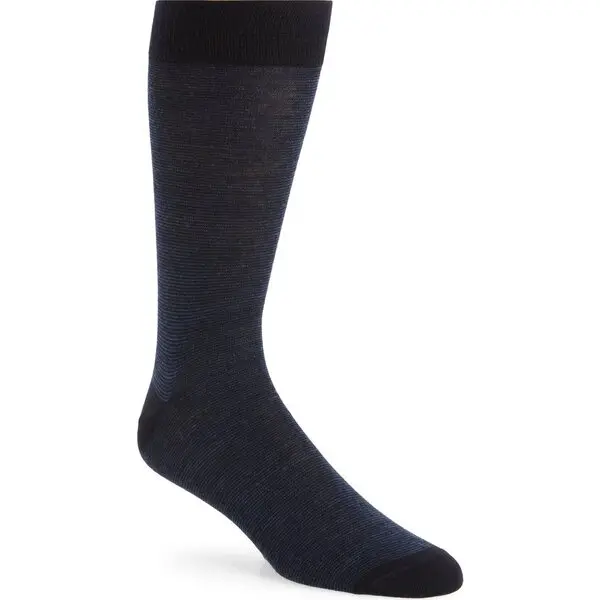 Nordstrom Stripe Merino Wool Blend Dress Socks - Blue