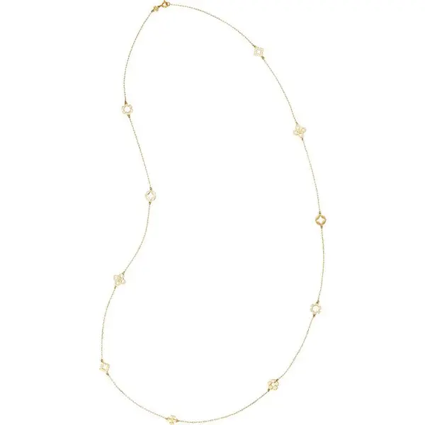 Tory Burch Long Forget Me Not Necklace - Tory Gold