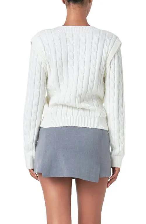 Endless Rose Cable Knit V-neck Sweater