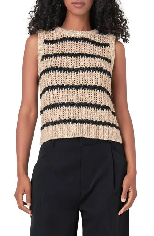 Endless Rose Sequin Stripe Sweater Vest