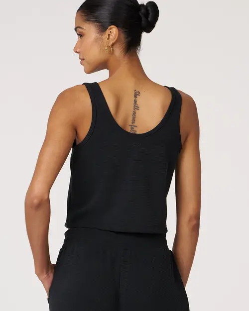 REBODY Retreat Waffle Tank - Black