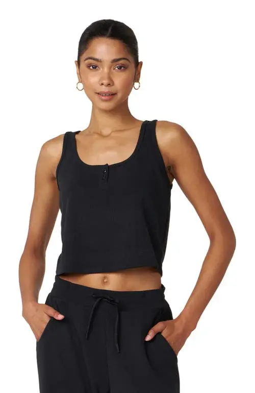 REBODY Retreat Waffle Tank - Black