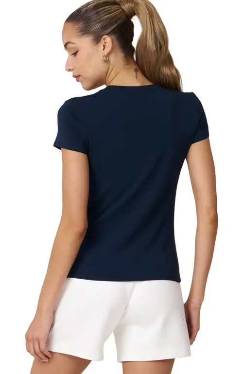 REBODY Fitted Short Sleeve Top - Navy