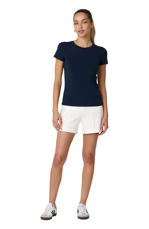 REBODY Fitted Short Sleeve Top - Navy