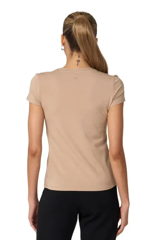 REBODY Fitted Short Sleeve Top - Sand