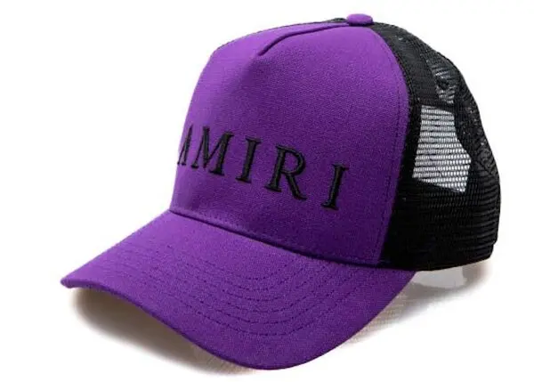 Amiri Embroidered Logo Trucker Cap - Purple/black
