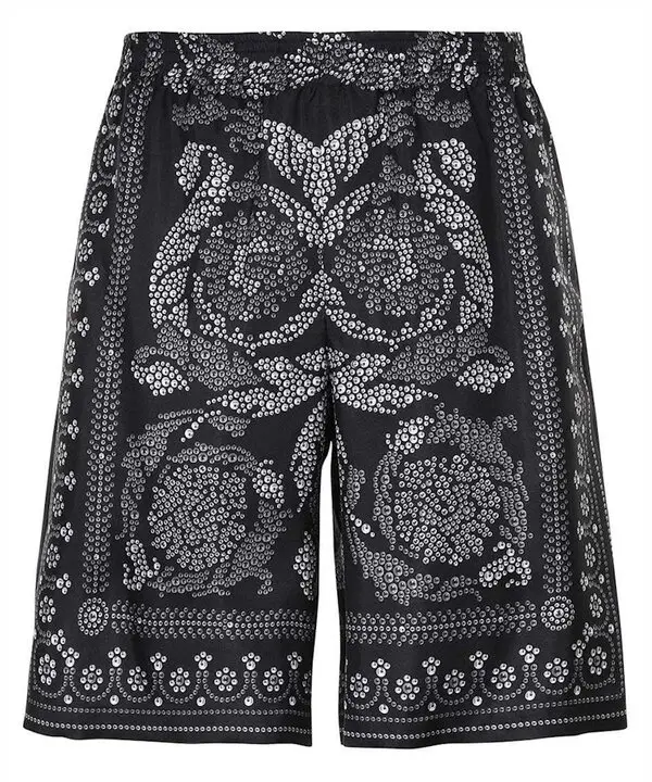 Versace Baroque Silk Shorts - Black
