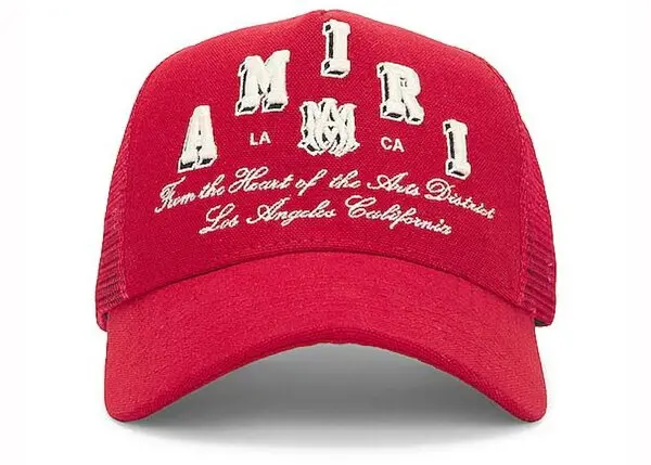 Amiri Varsity Logo Trucker Cap - Red