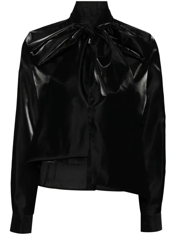 Noir Kei Ninomiya Bow Satin Shirt