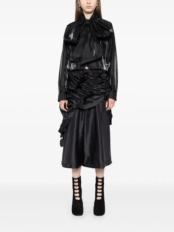 Noir Kei Ninomiya Bow Satin Shirt