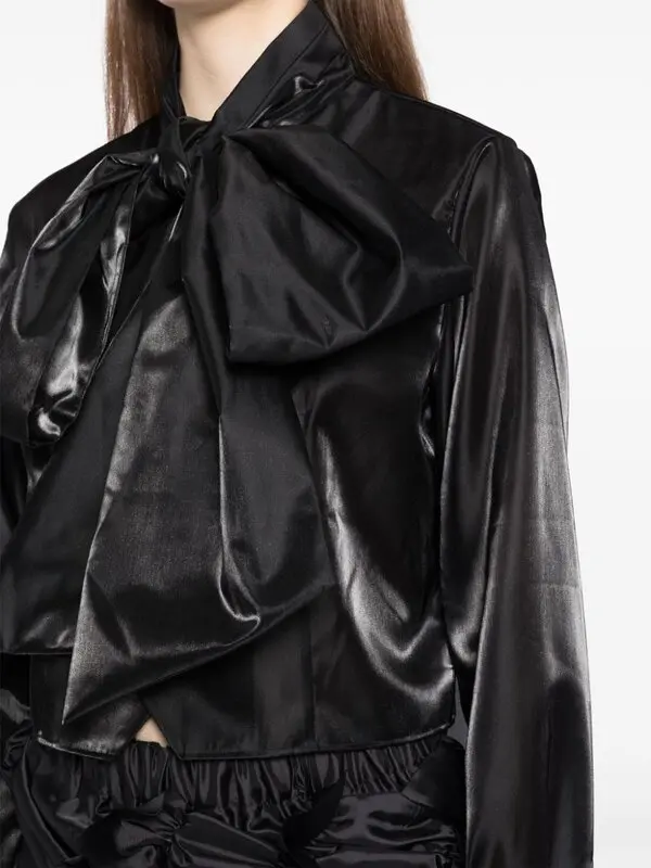 Noir Kei Ninomiya Bow Satin Shirt