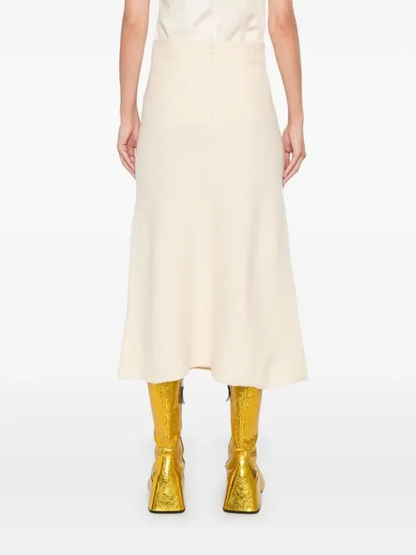 JIL SANDER Boiled Wool Midi Skirt