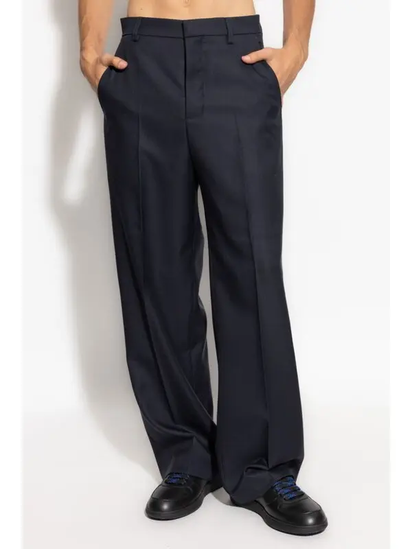 AMI Paris Virgin-wool Tailored Trousers - Blue