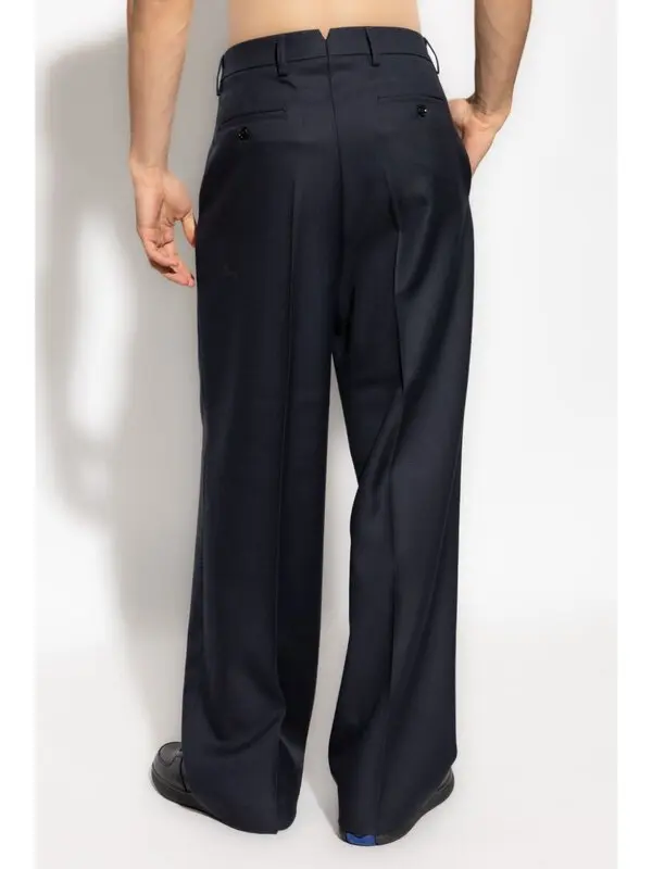 AMI Paris Virgin-wool Tailored Trousers - Blue