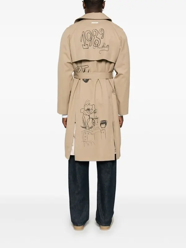 1989 STUDIO Scribble Embroidered Trench Coat