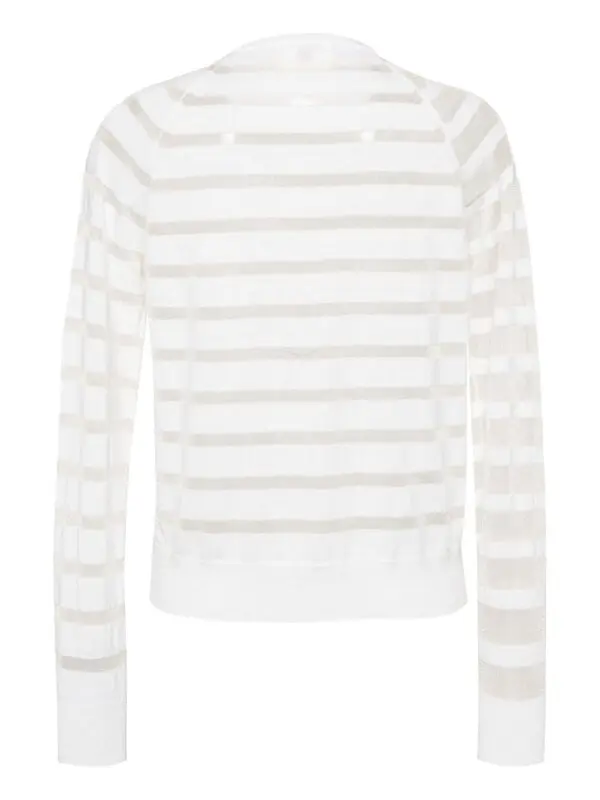 ONEFIFTEEN Striped Long-sleeve Cardigan - White
