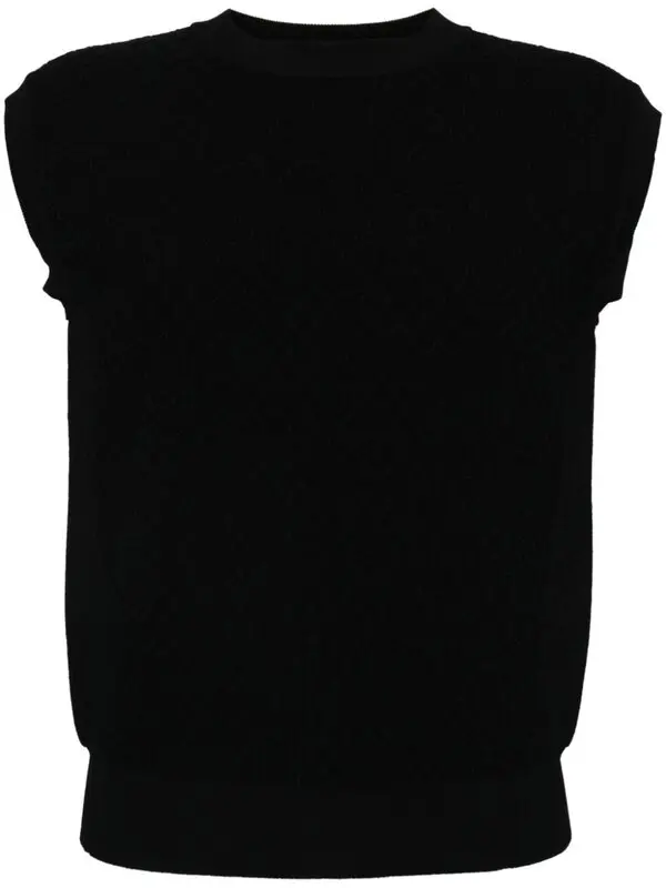 ONEFIFTEEN Sleeveless Knitted Top - Black