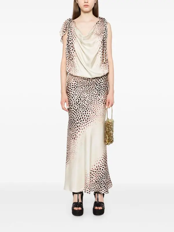 Roberto Cavalli Leopard-printed Silk Dress