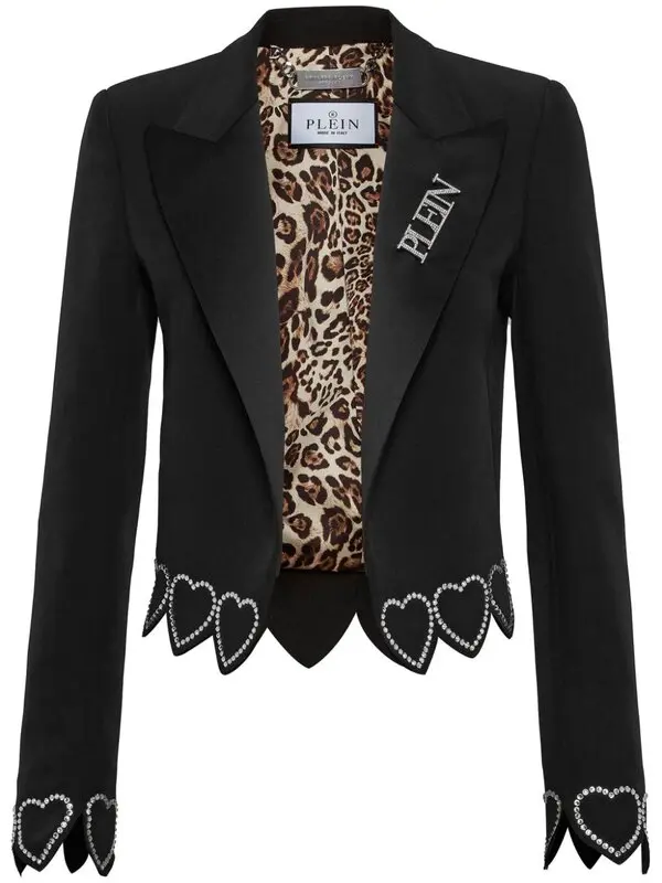 Philipp Plein Heart-embellished Blazer - Black