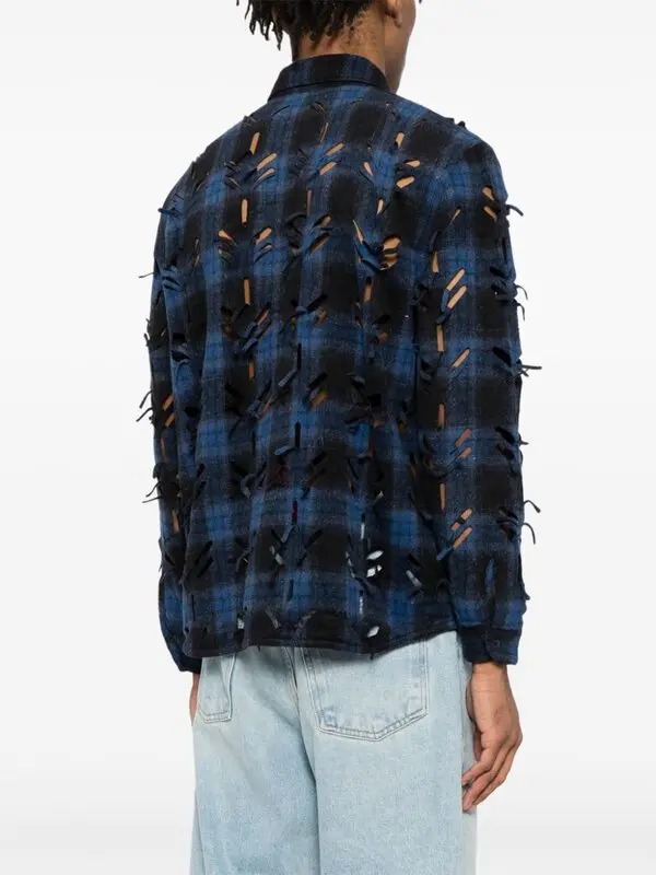 JUNTAE KIM Laser-slashed Shirt - Blue