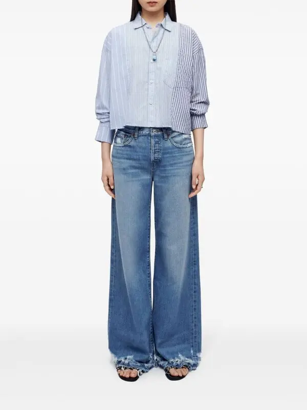 RE/DONE Patchwork Striped Shirt