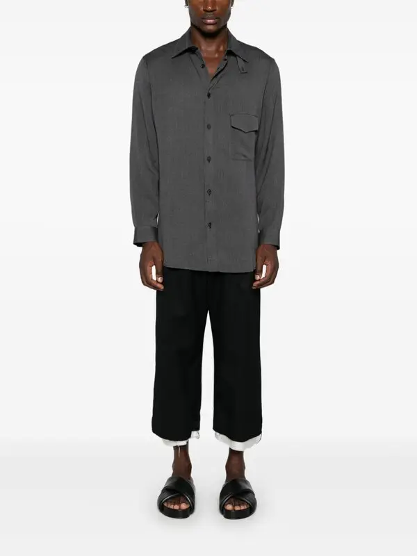 Yohji Yamamoto Herringbone-pattern Shirt - Grey