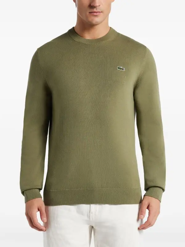 Lacoste Logo-patch Cotton Jumper - Green