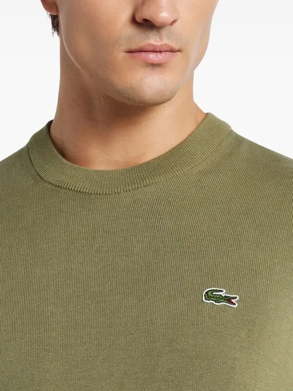 Lacoste Logo-patch Cotton Jumper - Green