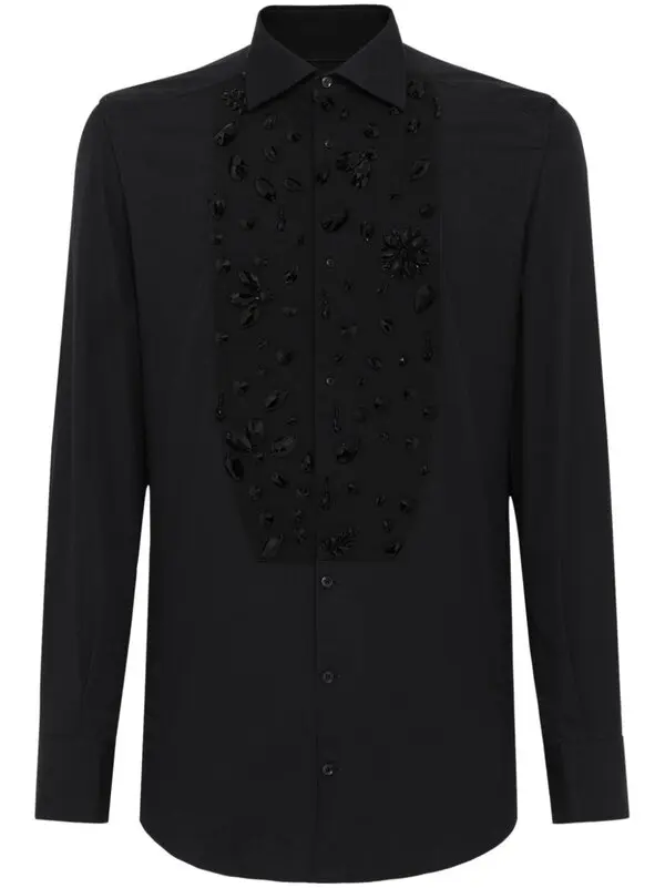 Dolce & Gabbana Rhinestone-embroidery Tuxedo Shirt
