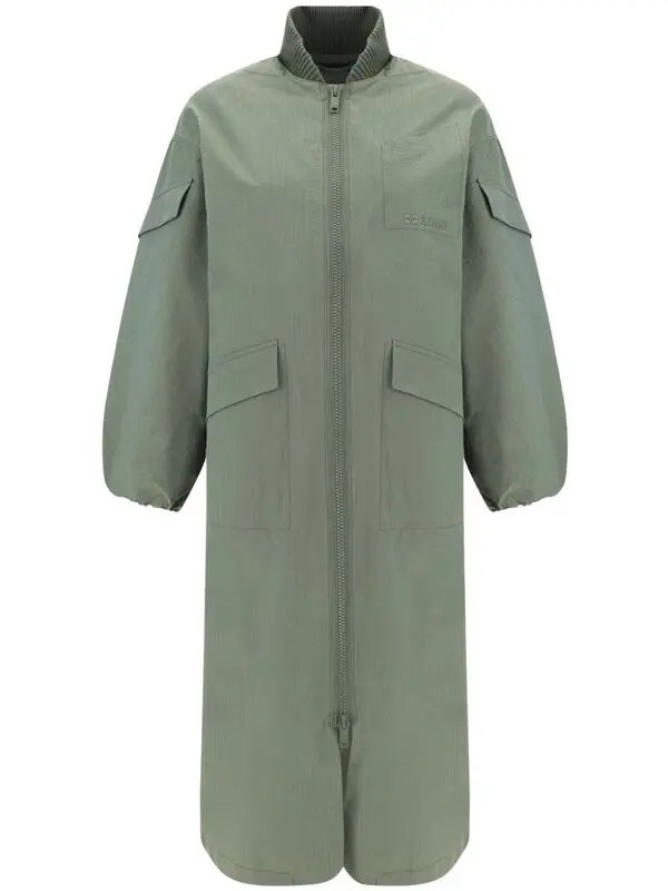 GANNI Seersucker Shell Coat