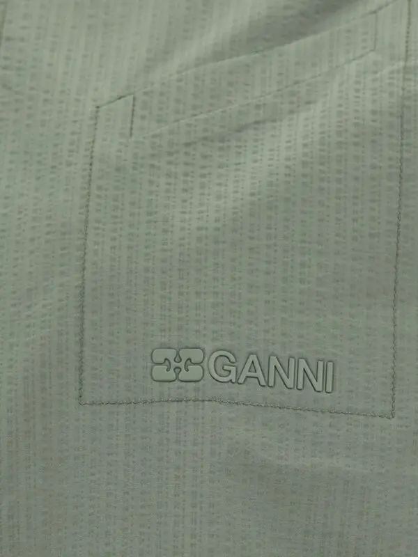 GANNI Seersucker Shell Coat