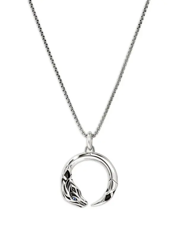 John Hardy Sterling Naga Sapphire Pendant Necklace - Silver