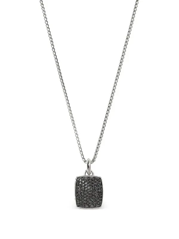 John Hardy Sterling Tag Sapphire Necklace - Silver
