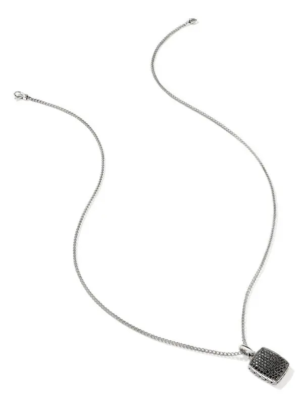 John Hardy Sterling Tag Sapphire Necklace - Silver