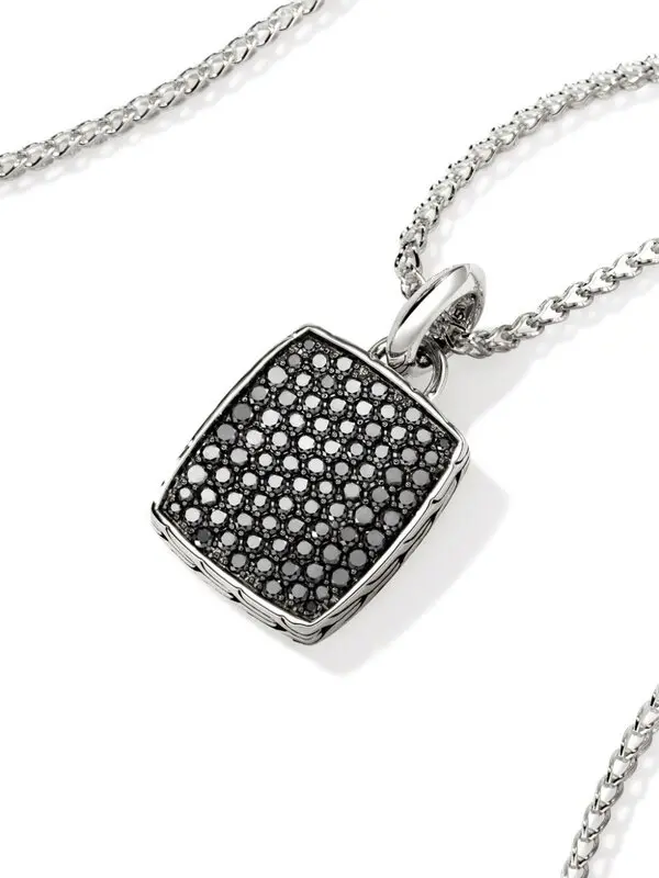 John Hardy Sterling Tag Sapphire Necklace - Silver