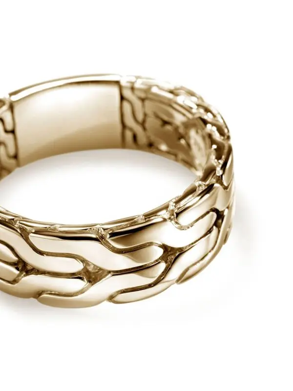 John Hardy 14kt Yellow Carved Chain Ring - Gold