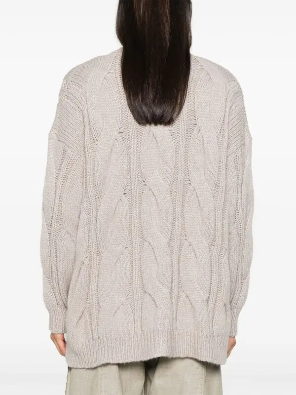 トップス roberto collina wool cable knit cardigan Roberto Collina Cable-Knit Cardigan - Grey | Editorialist