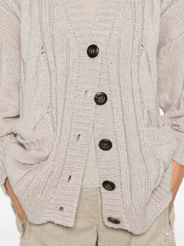 トップス roberto collina wool cable knit cardigan Roberto Collina Cable-Knit Cardigan - Grey | Editorialist