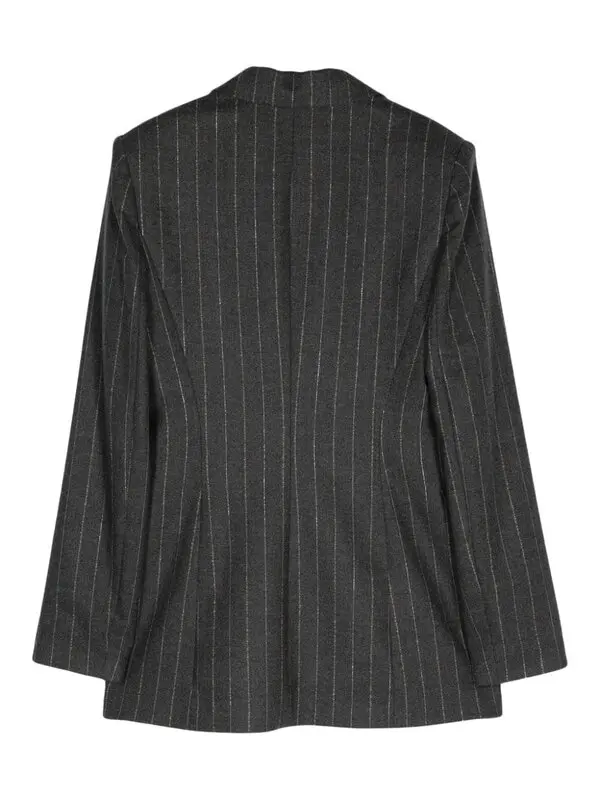 GENNY Pinstriped Virgin Wool-blend Blazer - Grey