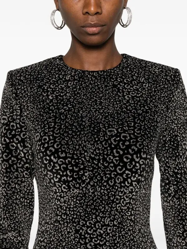 GENNY Animalier Velvet Mini Dress