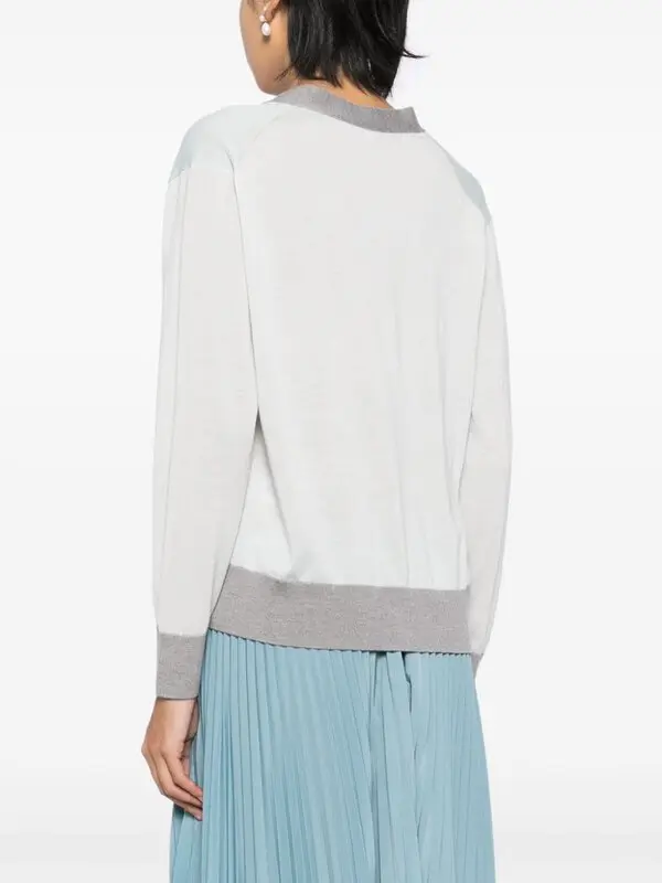 Maison Kitsuné Baby Fox Patch Color Block Cardigan - Green